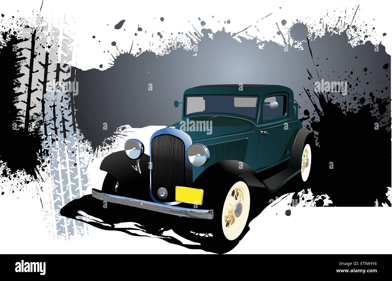 Grunge Banner with rarity car image. Vector illustration Stock Vector ...