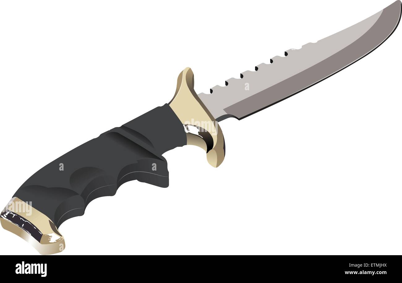 The vector image of a knife on a white background Stock Vector Image ...
