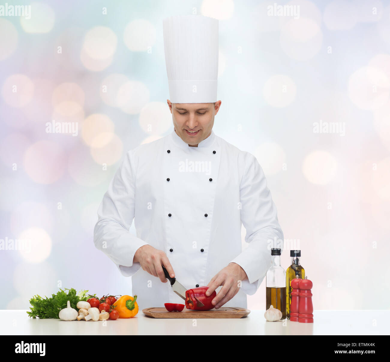 Food chopping smiling hi-res stock photography and images - Alamy