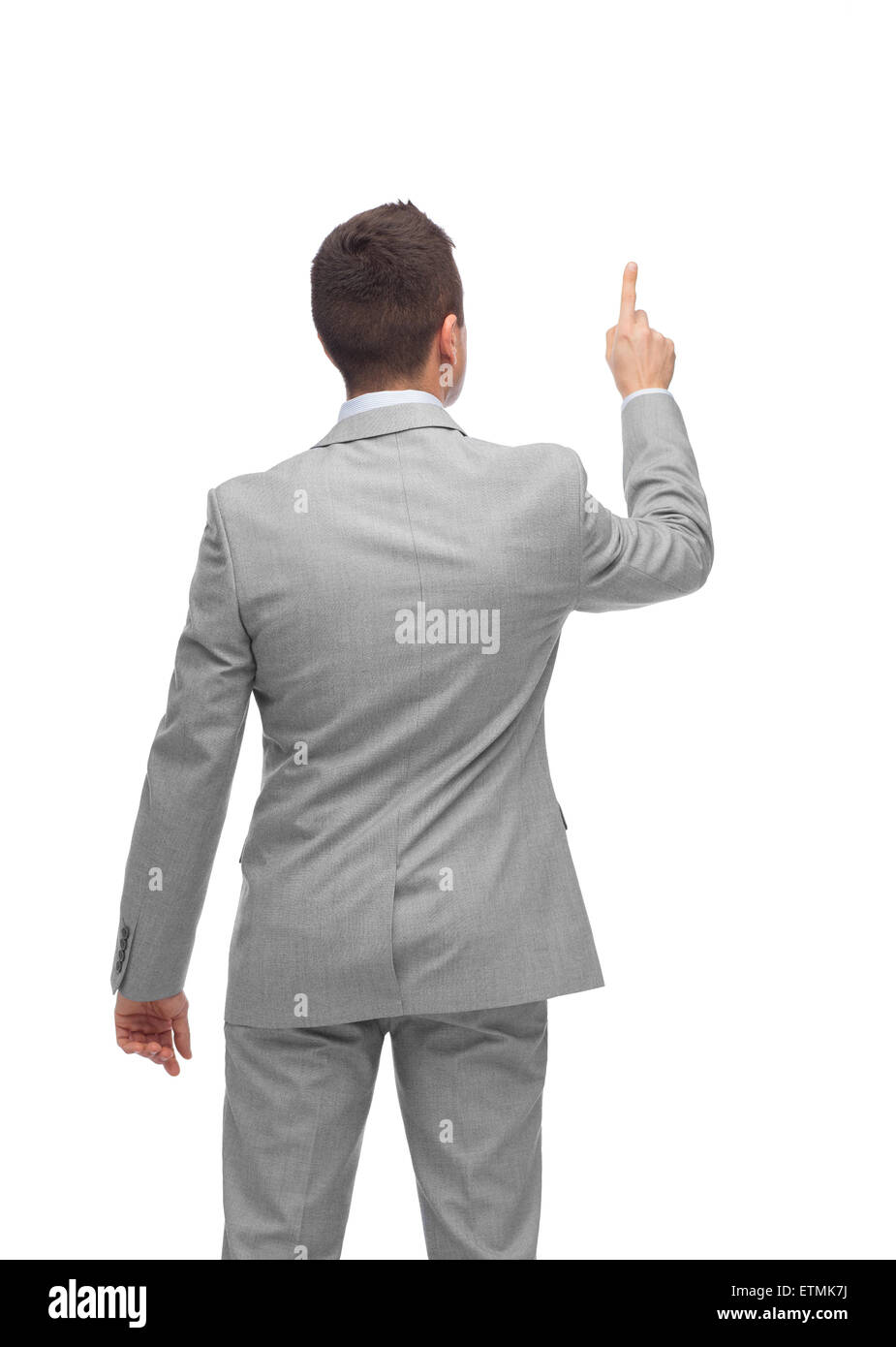 Back view businessman pointing isolated hi-res stock photography and ...