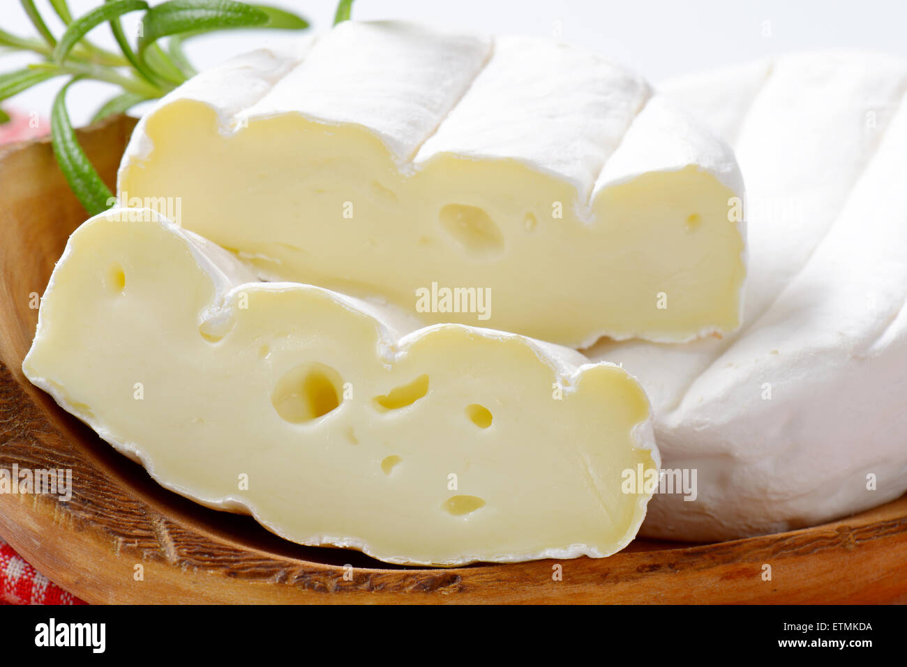 soft creamy cheese with white rind Stock Photo - Alamy