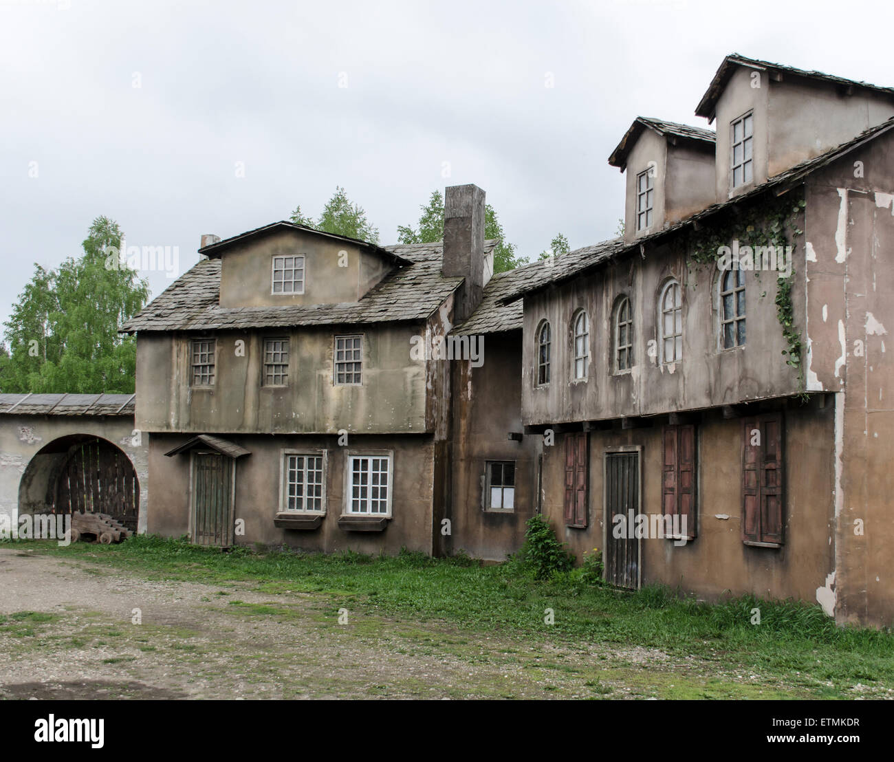 The old vintage ghost town, with ragged houses Stock Photo - Alamy