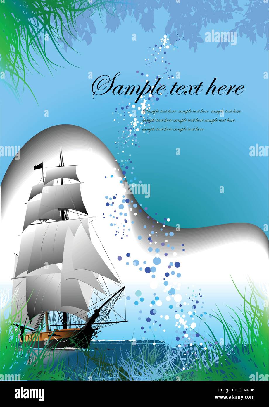 Blue marine background. Vector illustration Stock Vector Image & Art ...