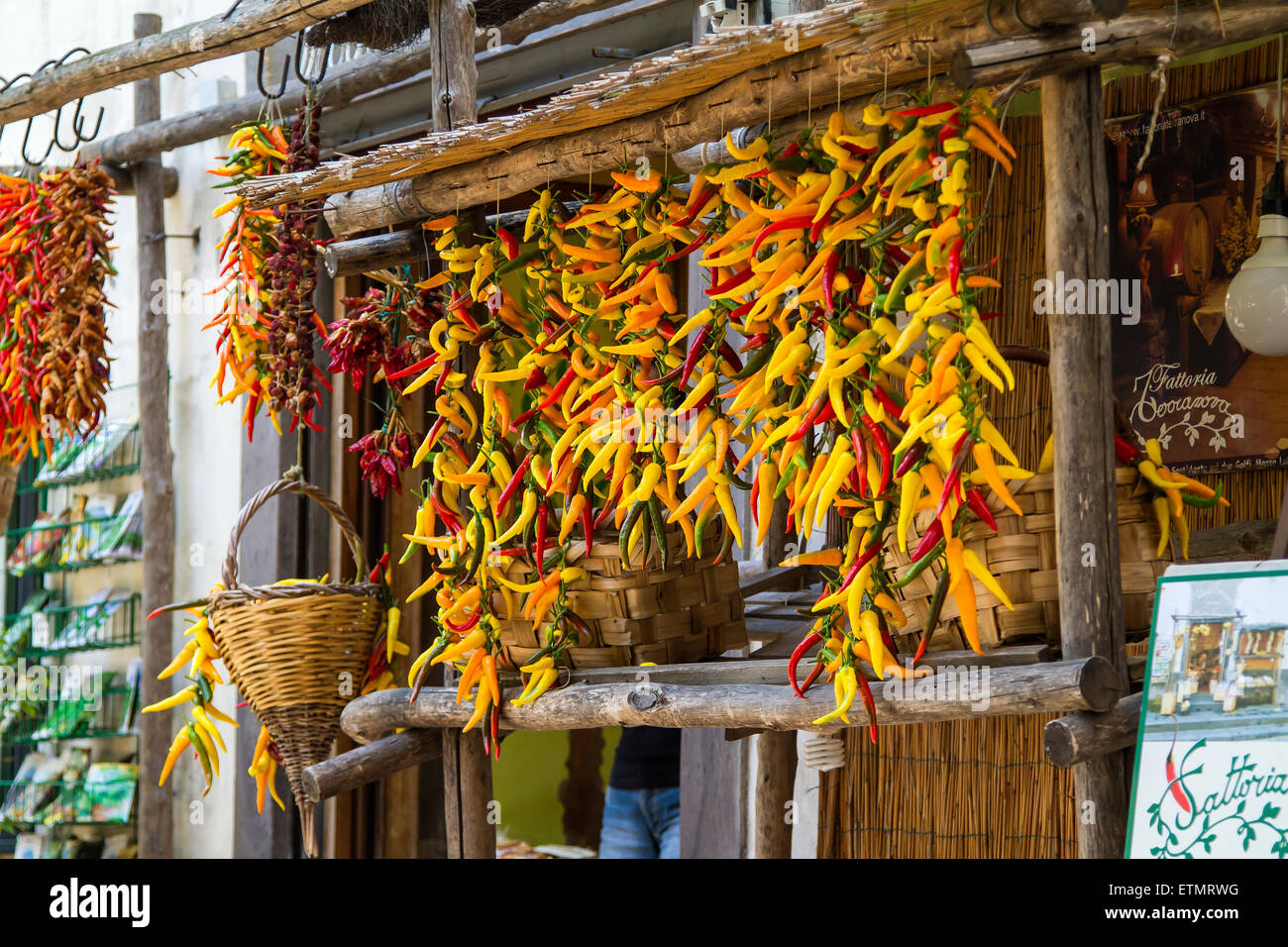 Chili Peppers Market Stall shop Sorrento Italy Stock Photo - Alamy