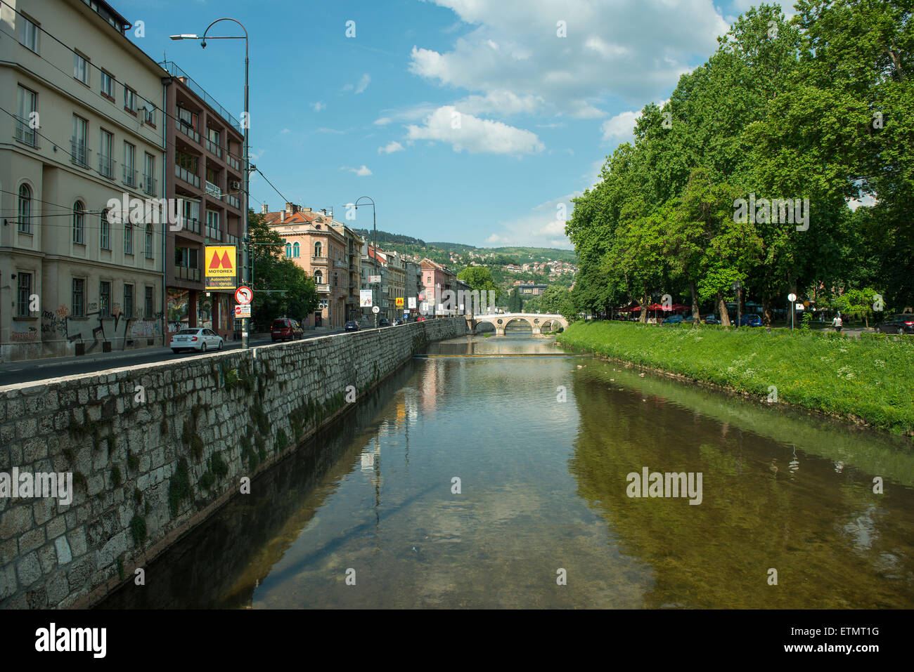 Miljacka river in Sarajevo Stock Photo - Alamy