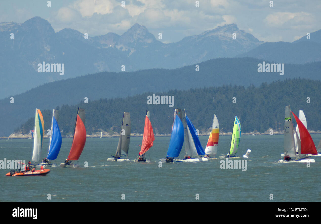 Vancouver, Canada. 14th June, 2015. Sailors compete in the 2015 Red ...