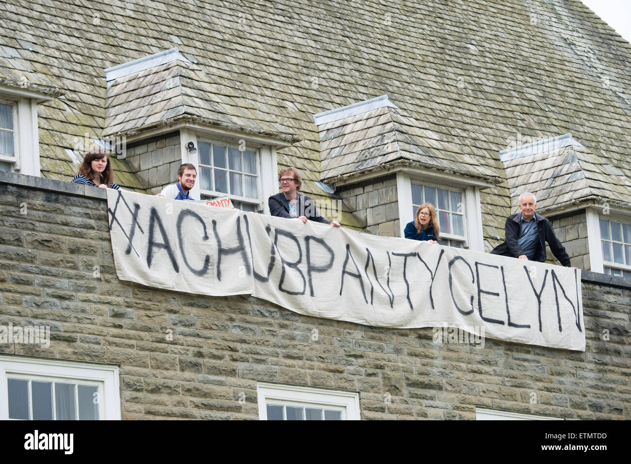 Aberystwyth, Wales, UK. 15th June, 2015. Members of the campaign group ...