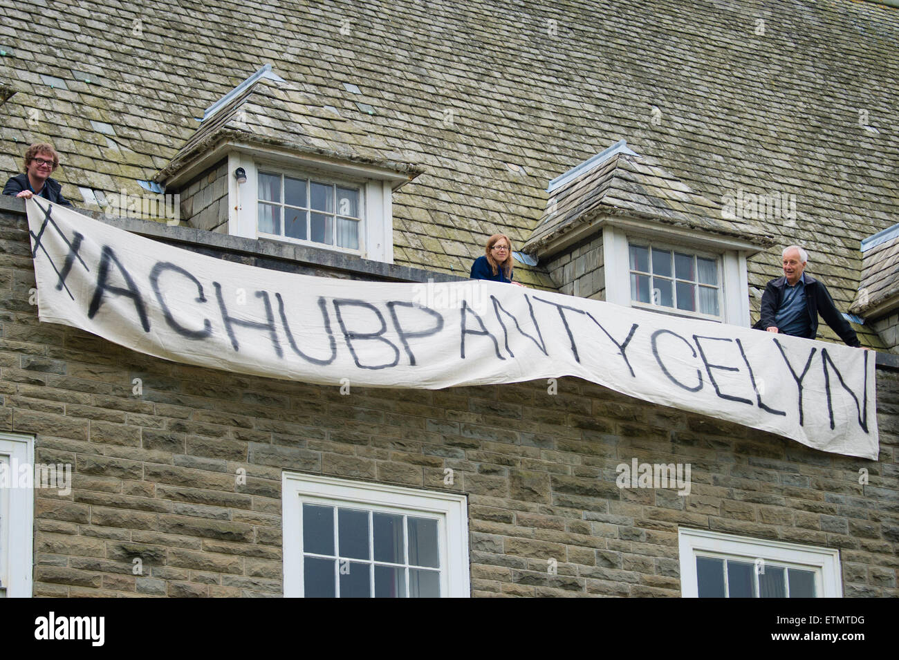 Aberystwyth, Wales, UK. 15th June, 2015. Members of the campaign group ...