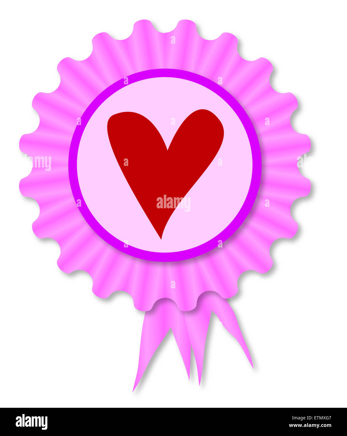 Pink and purple rosette with a red heart inset Stock Photo - Alamy