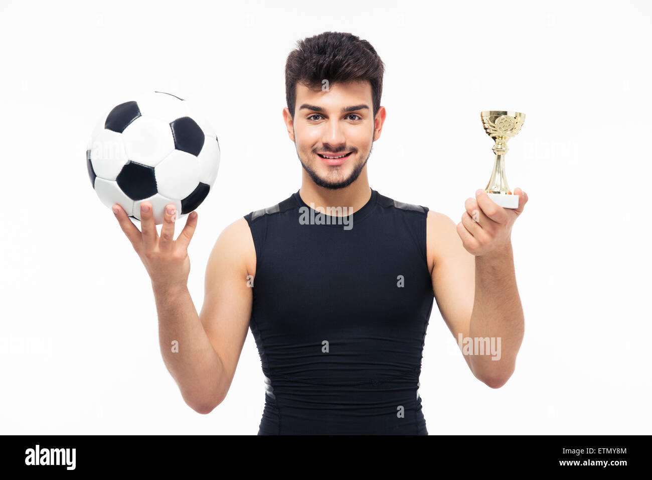 Happy football player hi-res stock photography and images - Alamy