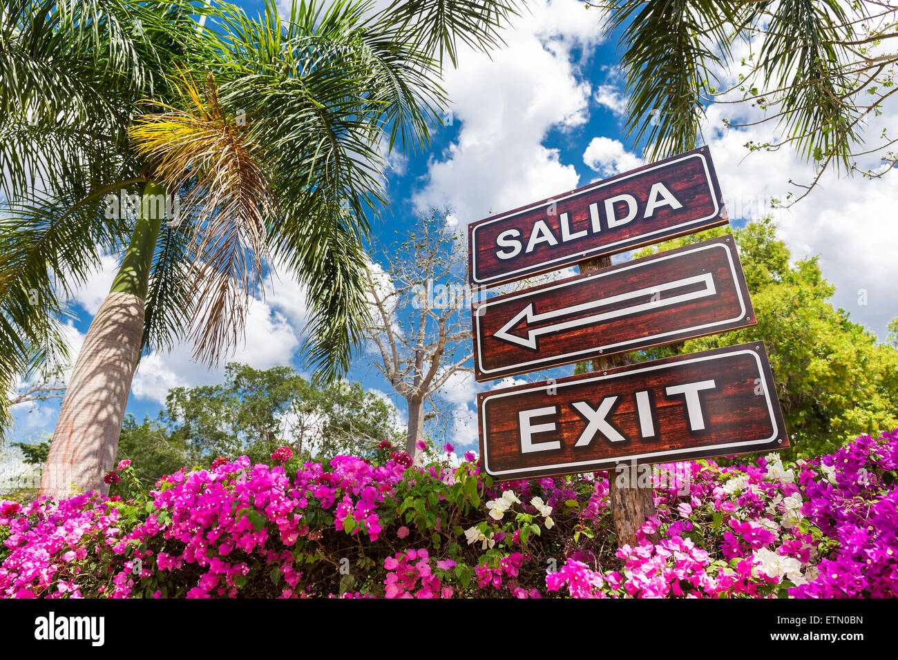 Exit Salida Sign High Resolution Stock Photography and Images - Alamy
