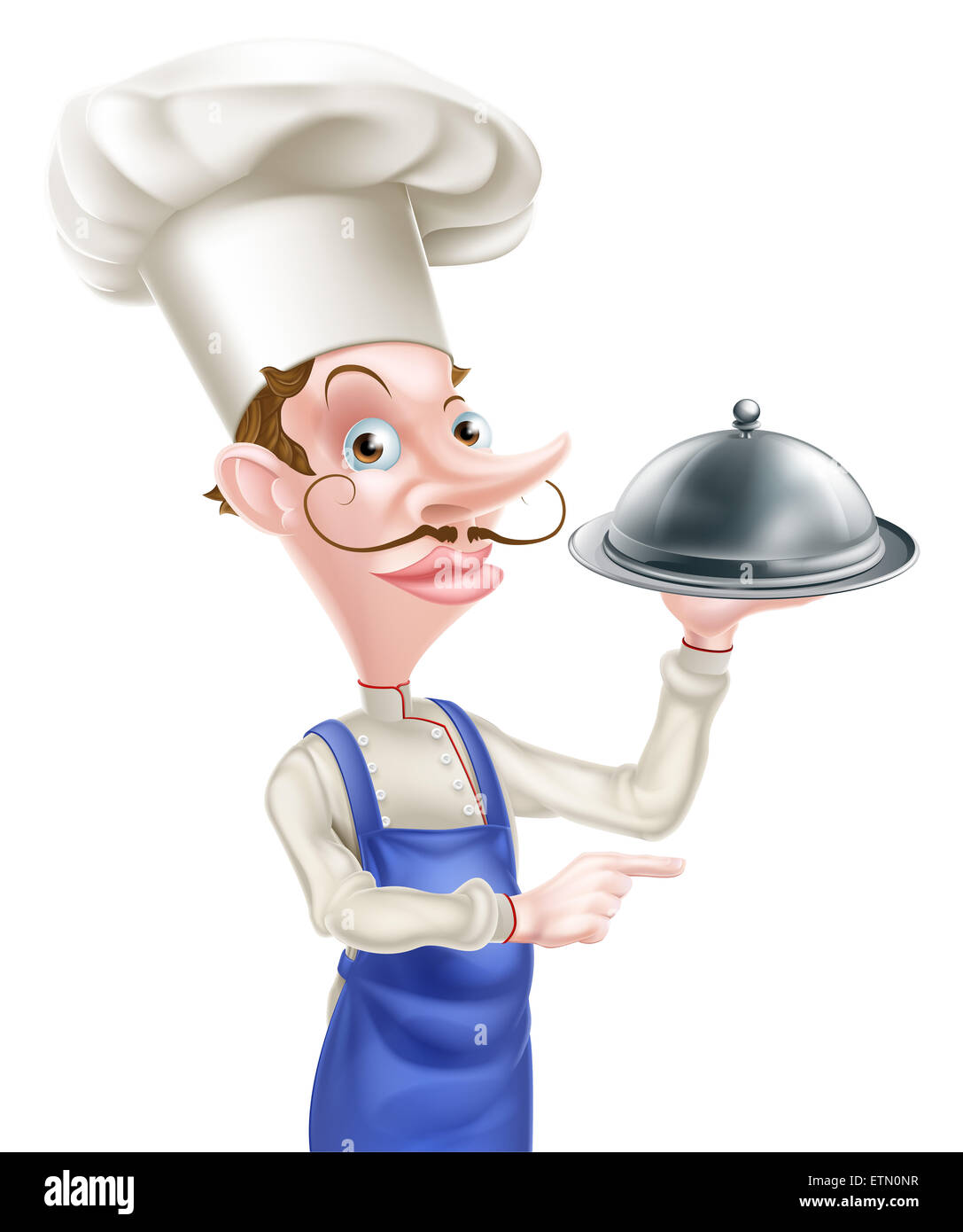 Cartoon chef cloche pointing menu hi-res stock photography and images ...