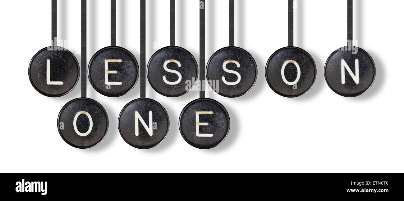Typewriter buttons, isolated on white background - Lesson one Stock ...