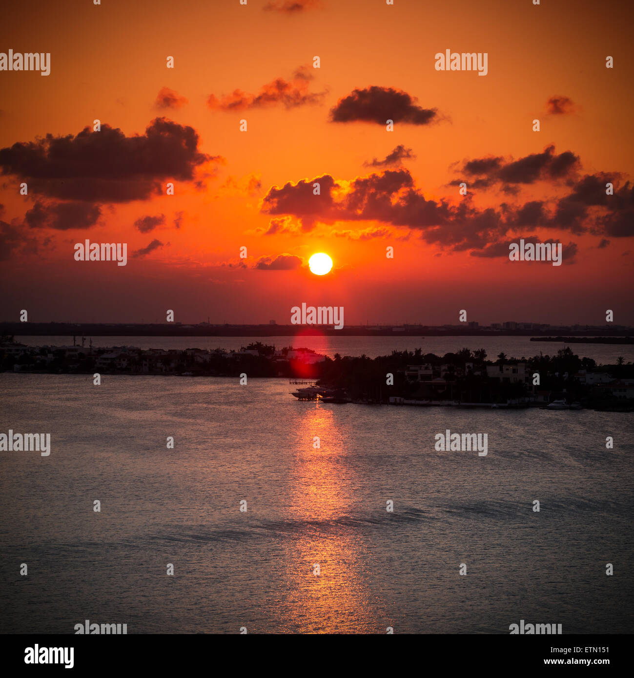 Beautiful Caribbean sunset Stock Photo - Alamy