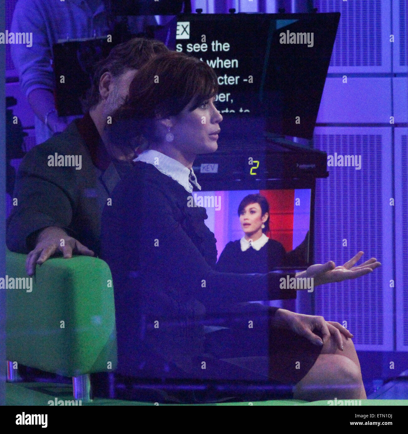 Olga Kurylenko and Russell Crowe being interviewed at the BBC 'The One ...