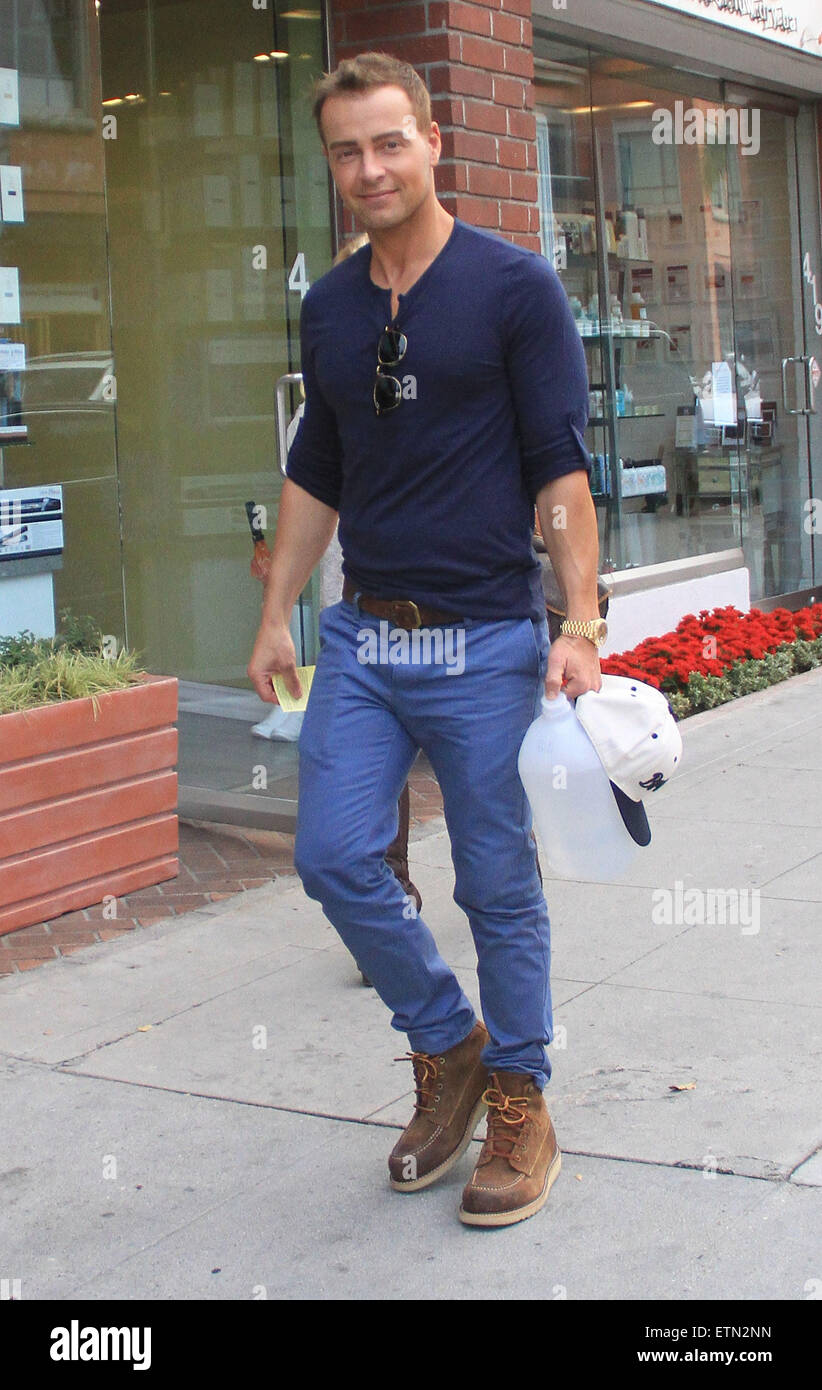 Joey Lawrence out and about running errands carrying a large unmarked ...