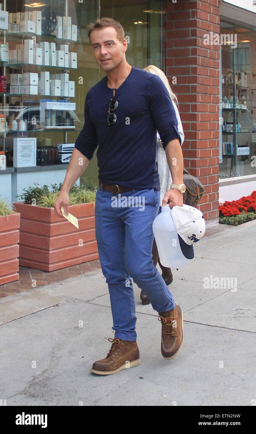 Joey Lawrence out and about running errands carrying a large unmarked ...