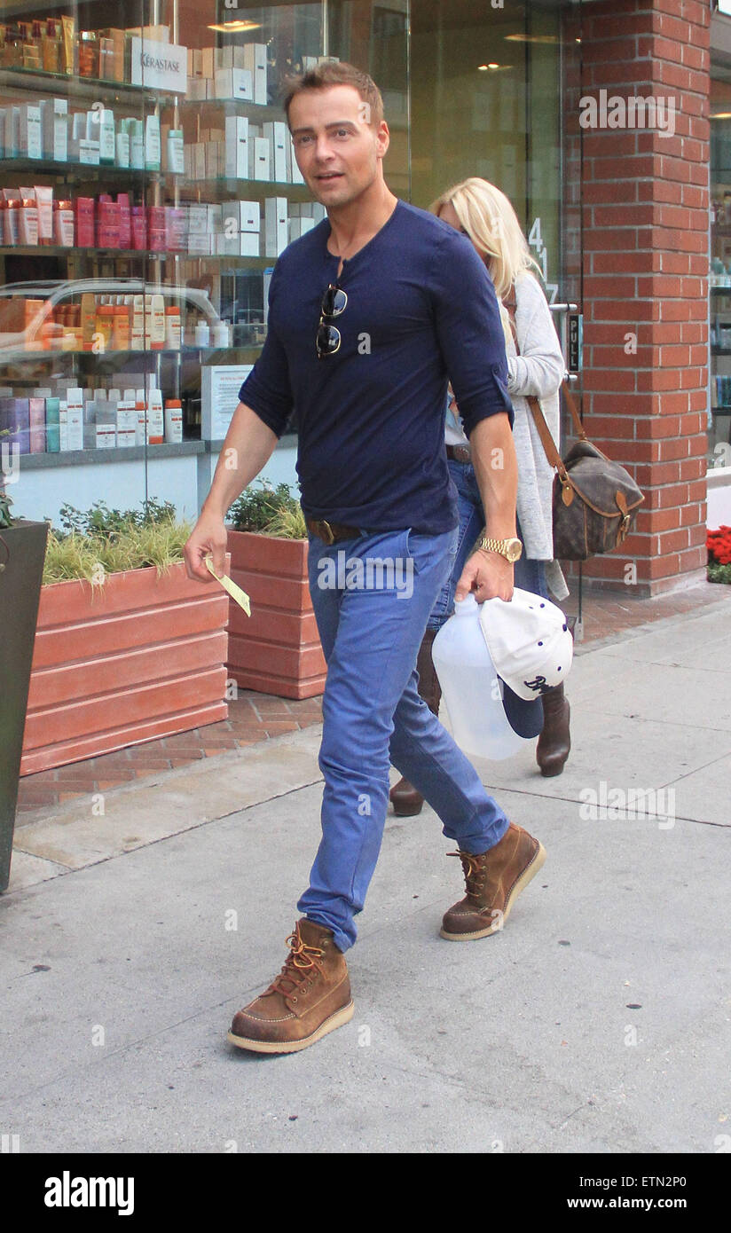 Joey Lawrence out and about running errands carrying a large unmarked ...