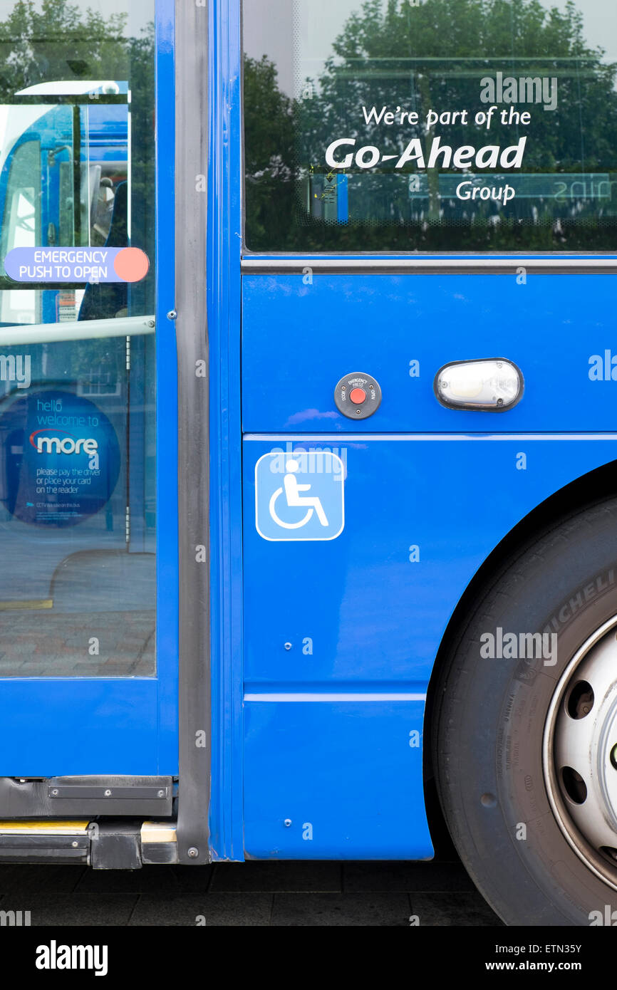 UK public transport bus with disabled access Stock Photo - Alamy