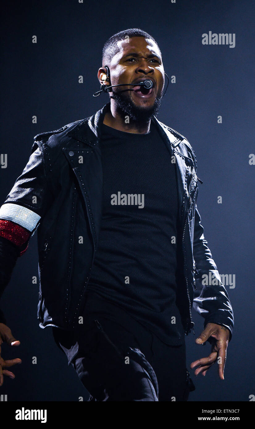 Usher performing live in concert as he opens his UK tour in Nottingham ...
