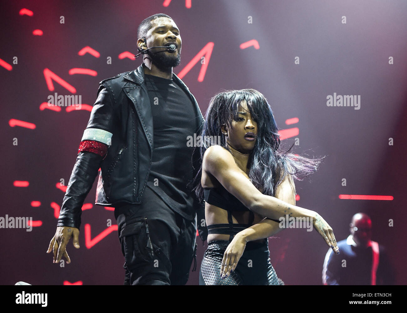 Usher performing live in concert as he opens his UK tour in Nottingham ...