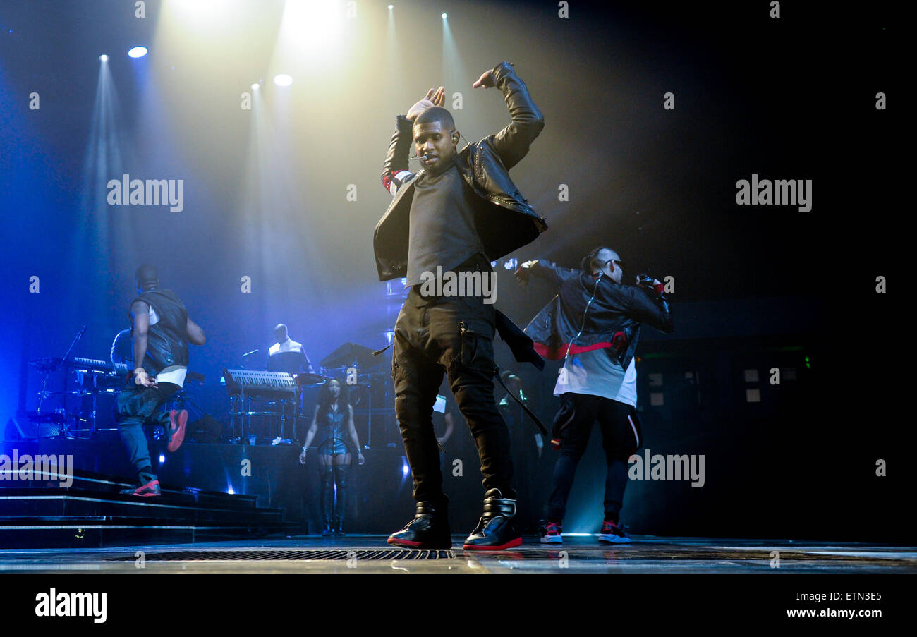 Usher performing live in concert as he opens his UK tour in Nottingham ...