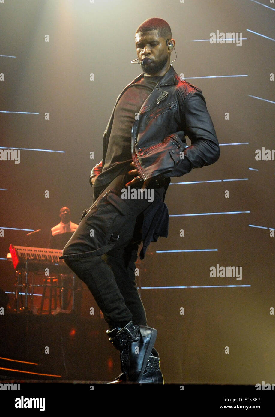 Usher performing live in concert as he opens his UK tour in Nottingham ...
