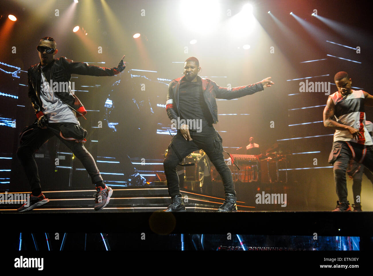 Usher performing live in concert as he opens his UK tour in Nottingham ...