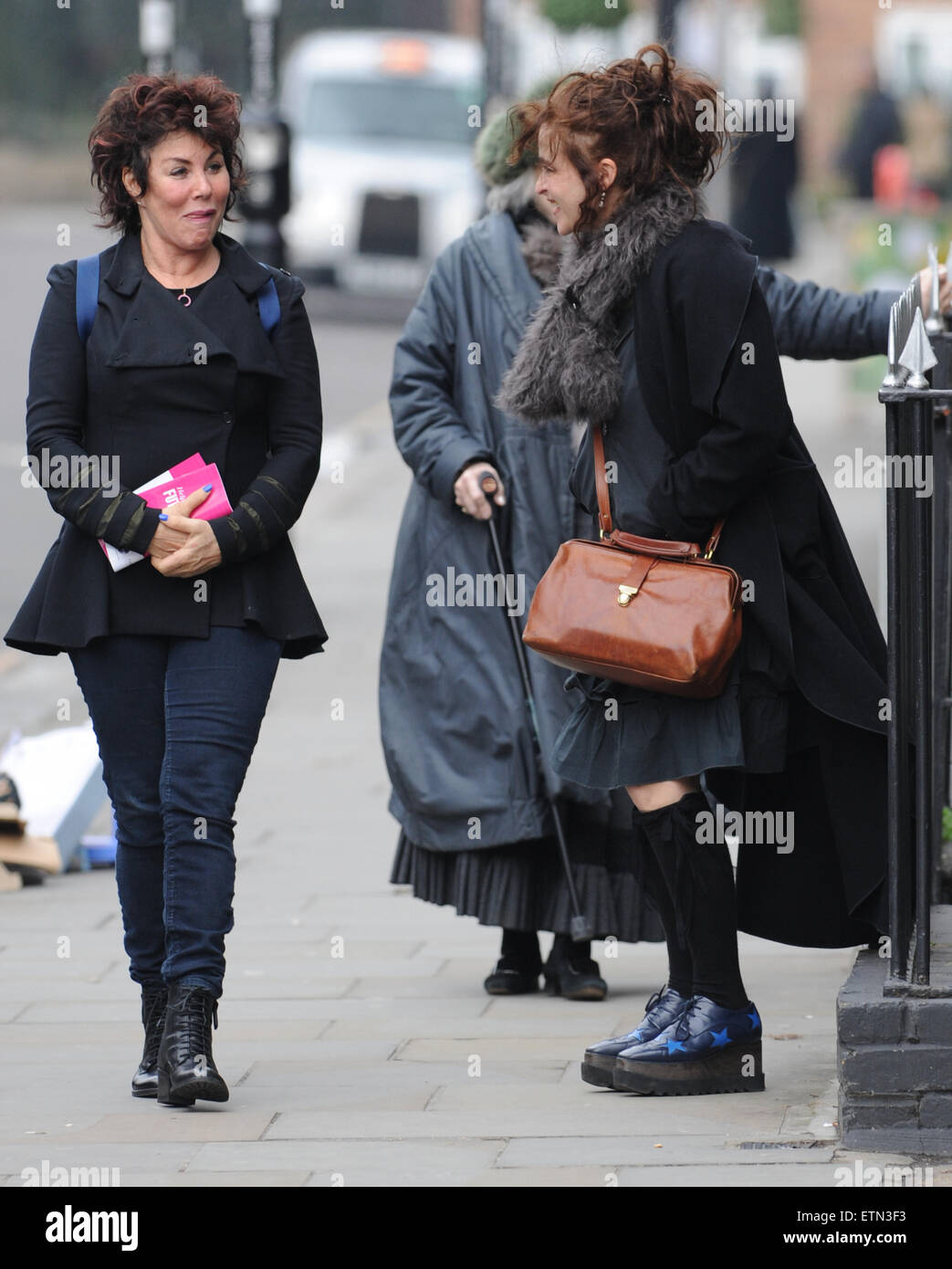 Helena Bonham Carter and Ruby Wax seen out and about in Notting Hill ...