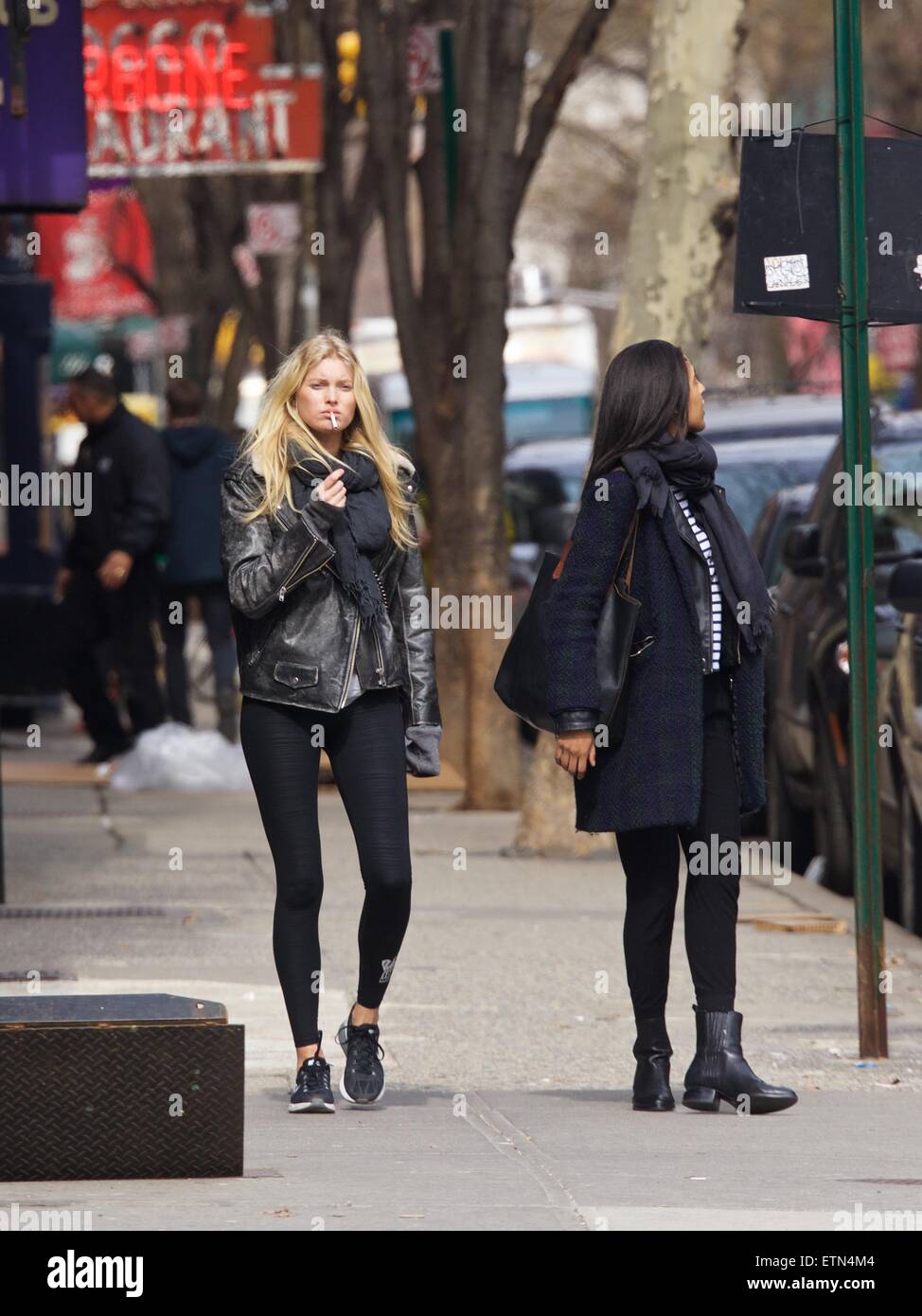 Model Elsa Hosk out and about in New York City Featuring: Elsa Hosk ...