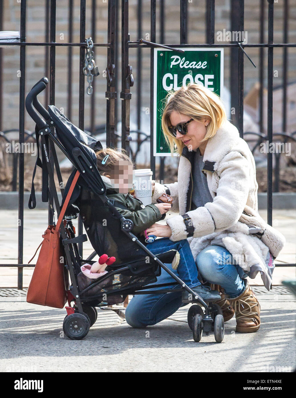 Sienna Miller takes her daughter Marlowe to a playground in the West ...
