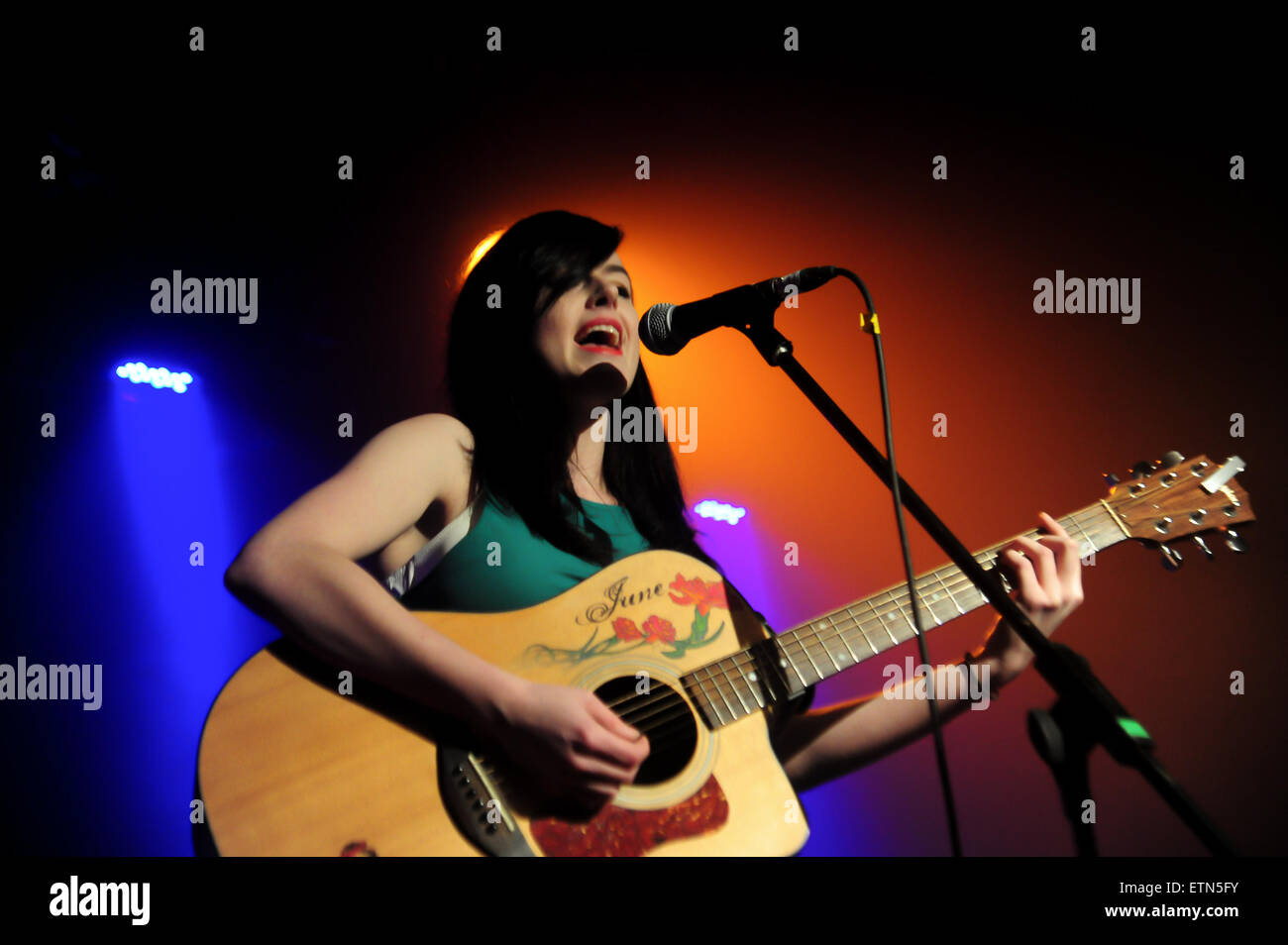 Emma McGann performing live on stage at Library, HMV Institute ...