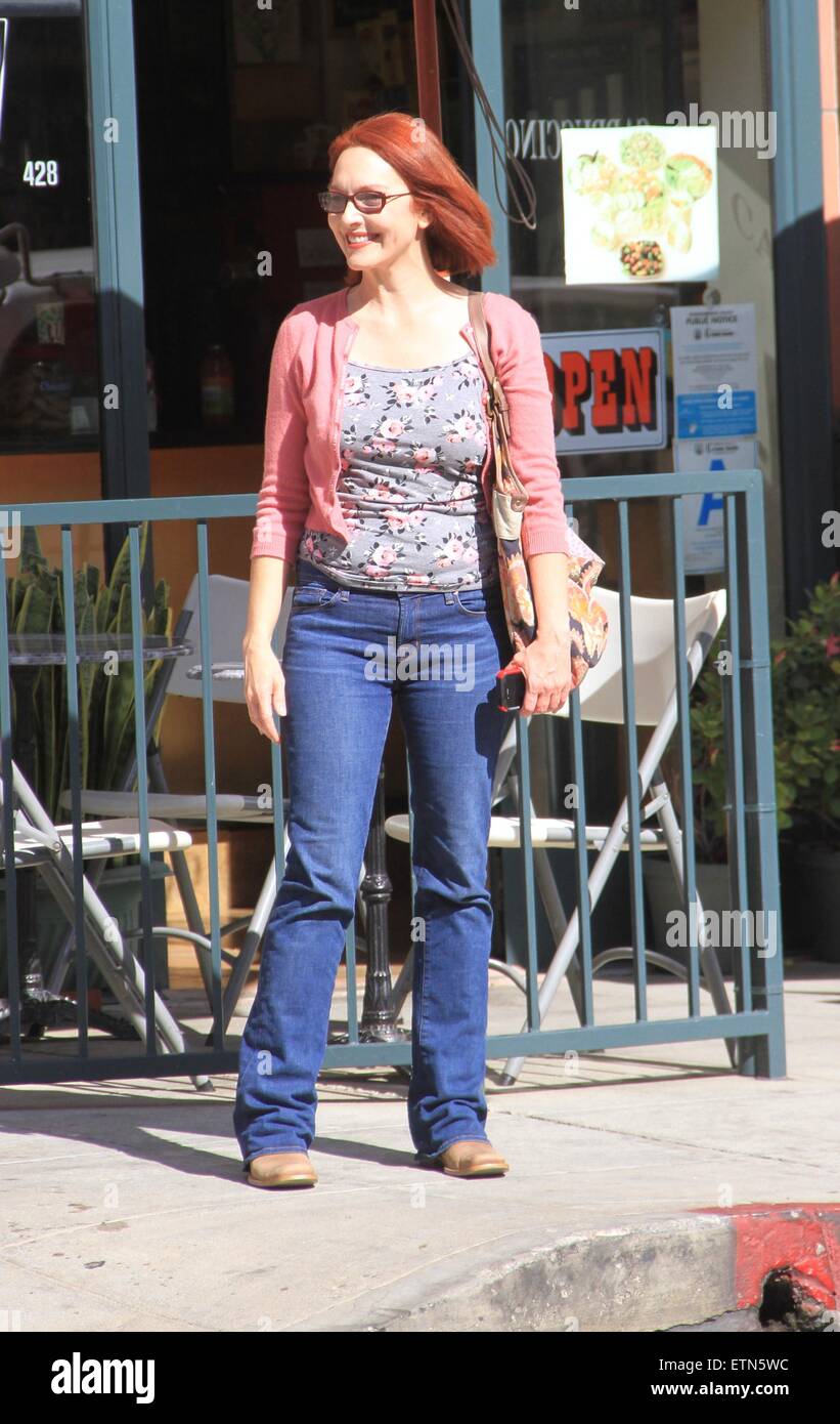 Actress Amy Yasbeck goes shopping in Beverly Hills Featuring: Amy ...