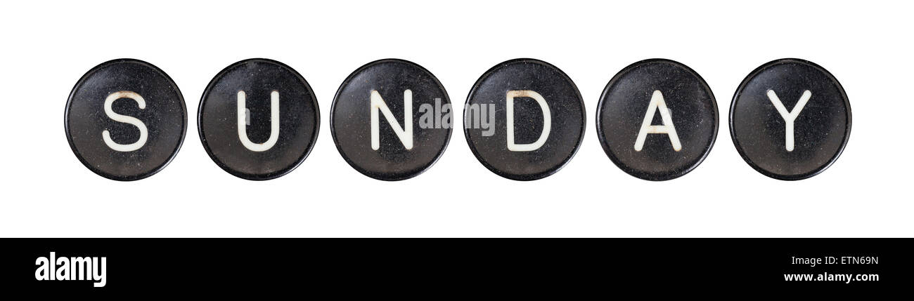 Typewriter buttons, isolated on white background - Sunday Stock Photo ...