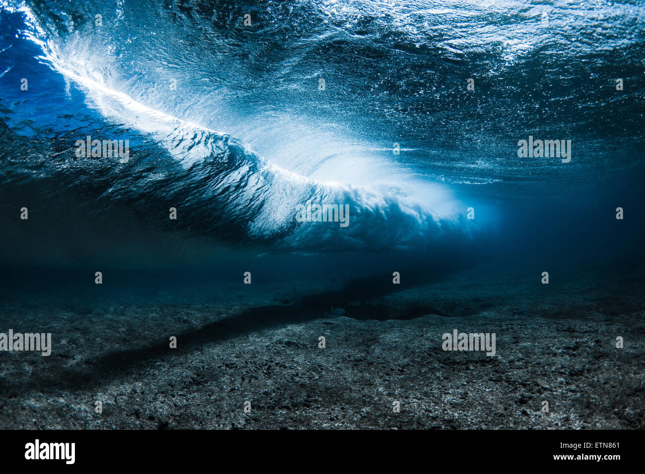 Underwater Wave breaking along the reef, Hawaii Stock Photo - Alamy