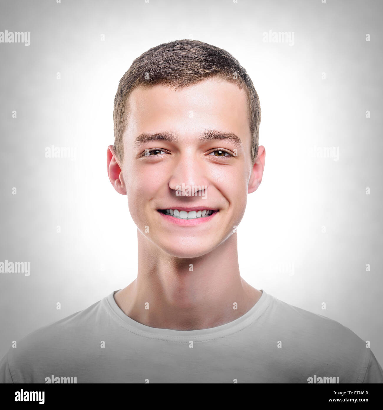 Young Man Smiling Stock Photo - Alamy