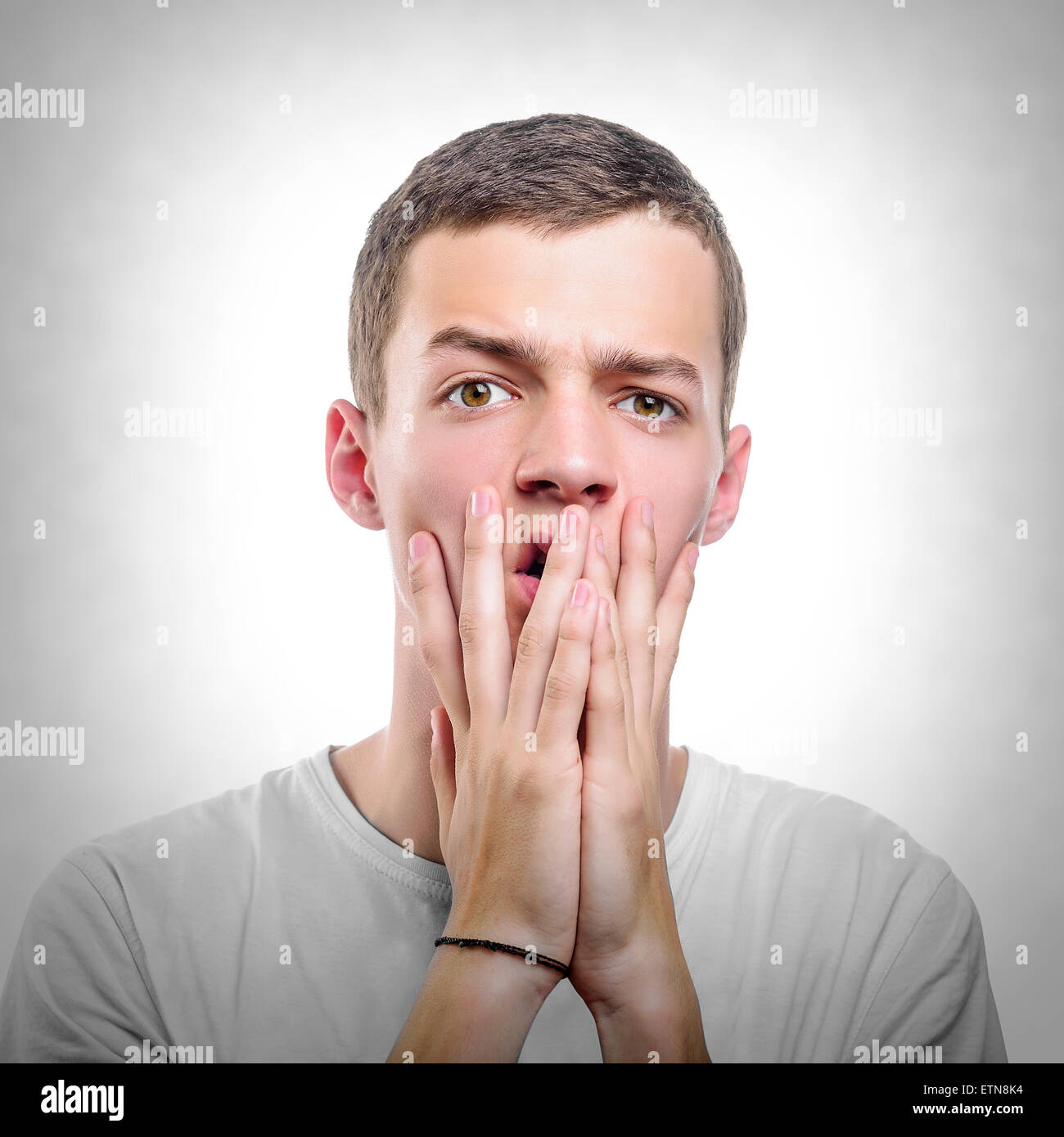 Portrait of amazed man Stock Photo - Alamy