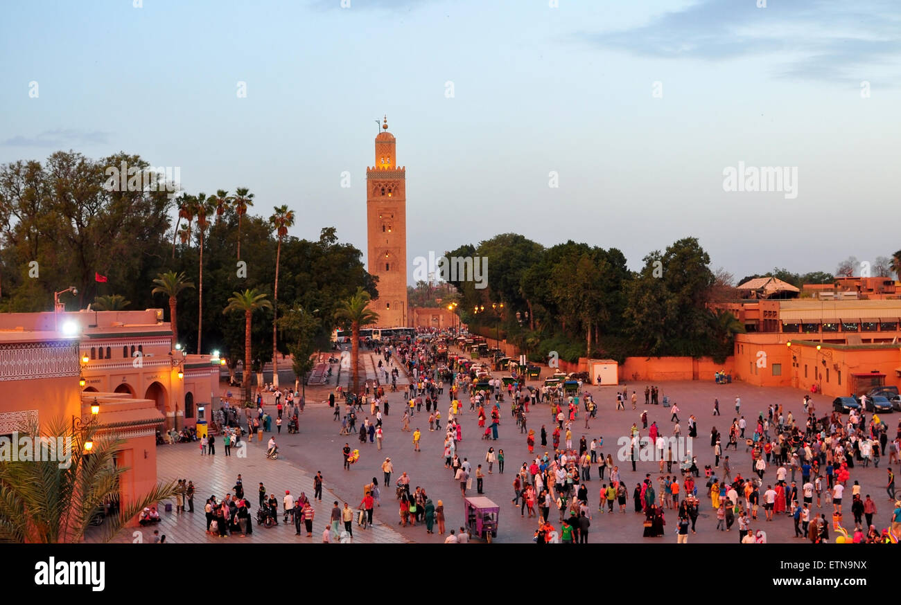 marrakech city morocco Koutoubia Mosque landmark architecture Stock ...