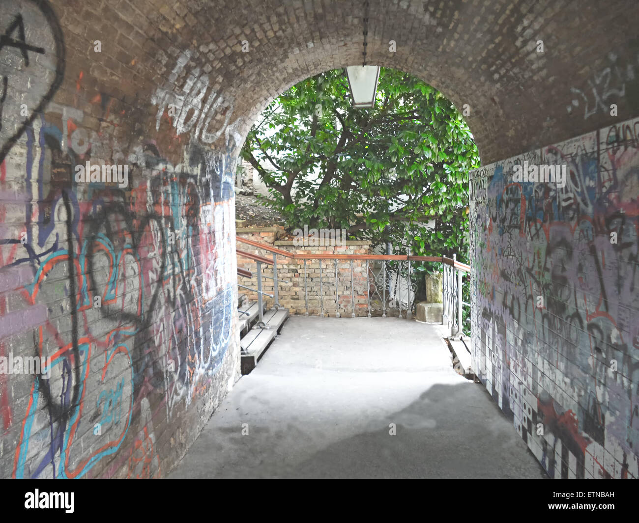 Beautiful view from arched passage Stock Photo - Alamy