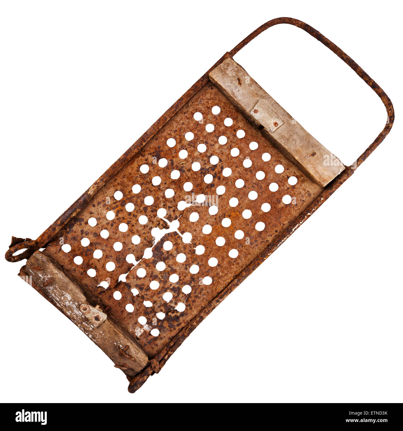 Old rusty cracked grater isolated on white background Stock Photo - Alamy
