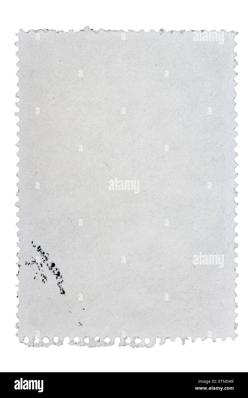 Reverse side of a postage stamp cutout on white background Stock Photo ...