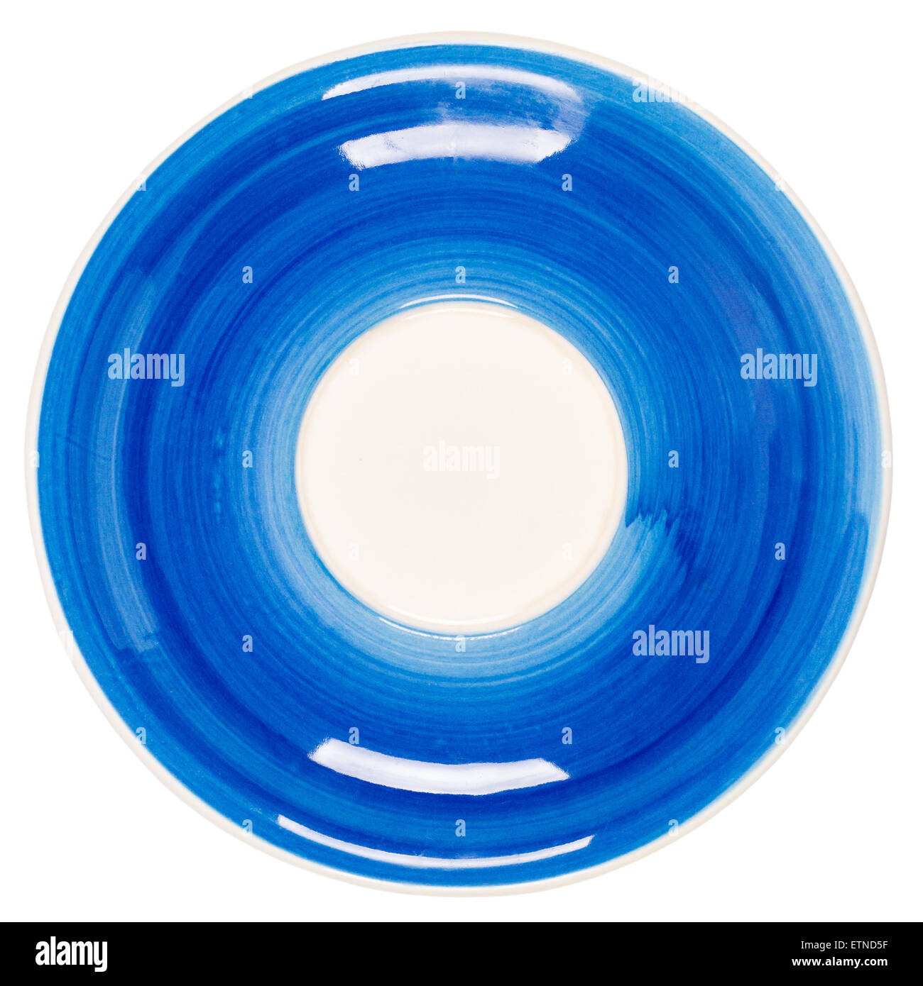 Blue plate isolated on white background Stock Photo - Alamy