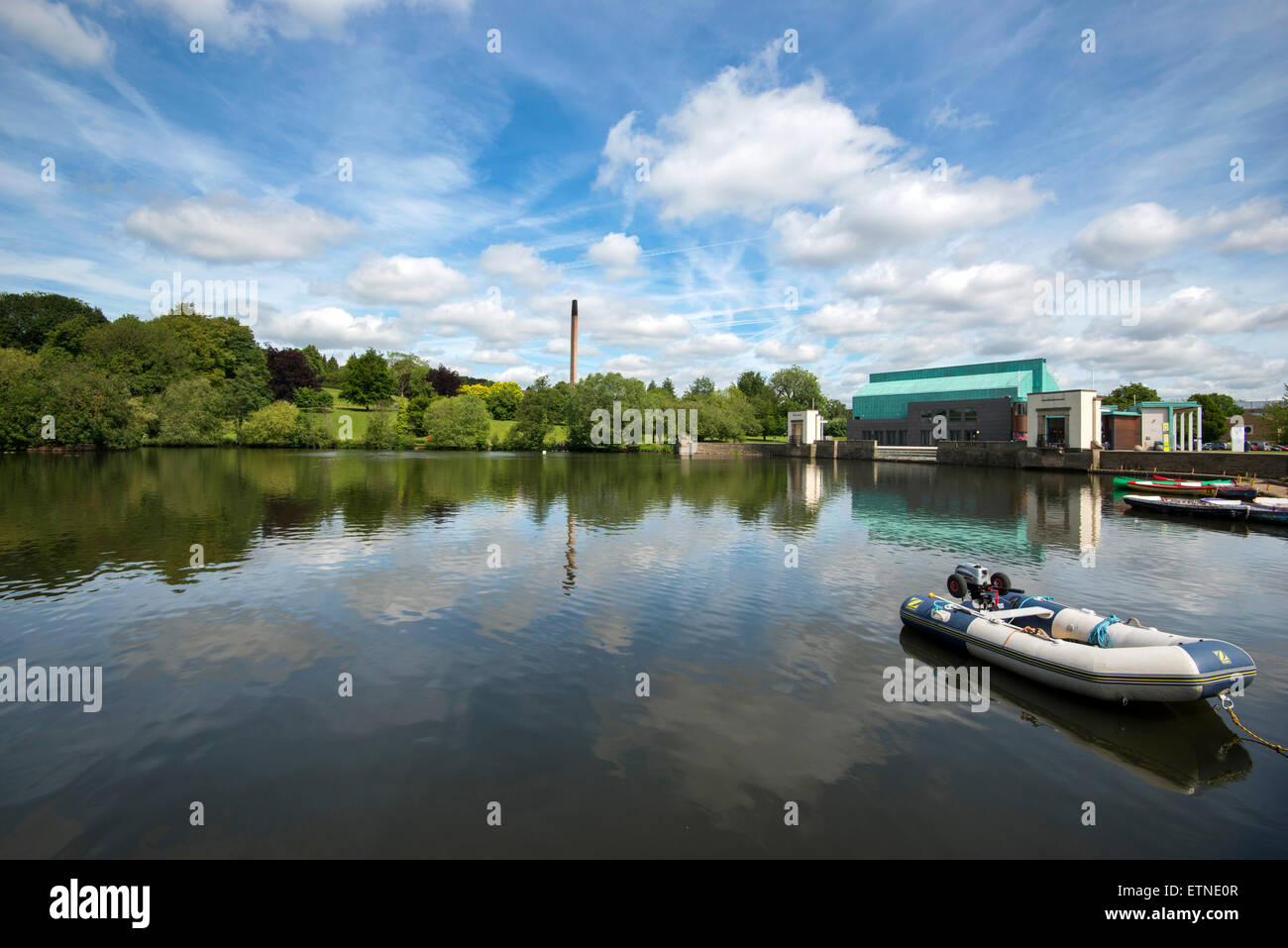 Reflections in the boating lake at Highfields University Park in ...