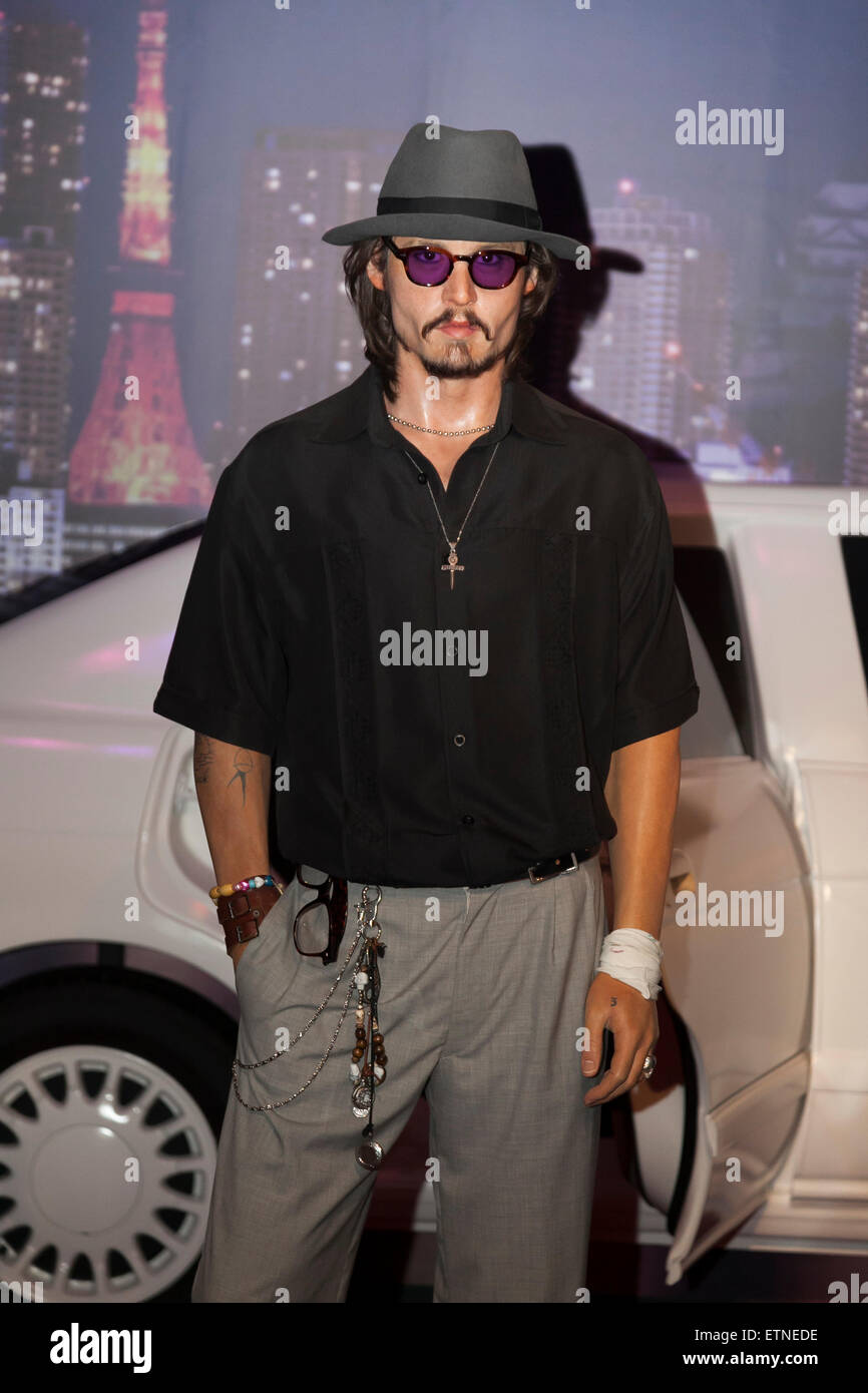 A wax figure of the actor Johnny Depp on display at the Madame Tussauds ...