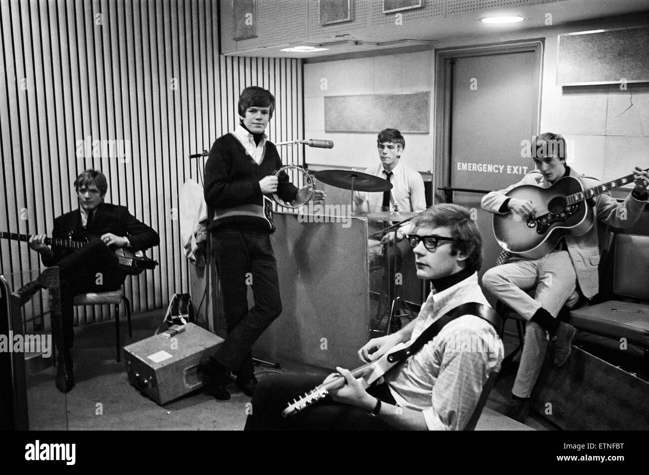 British pop group Herman Hermits led by singer Peter Noone pictured at ...