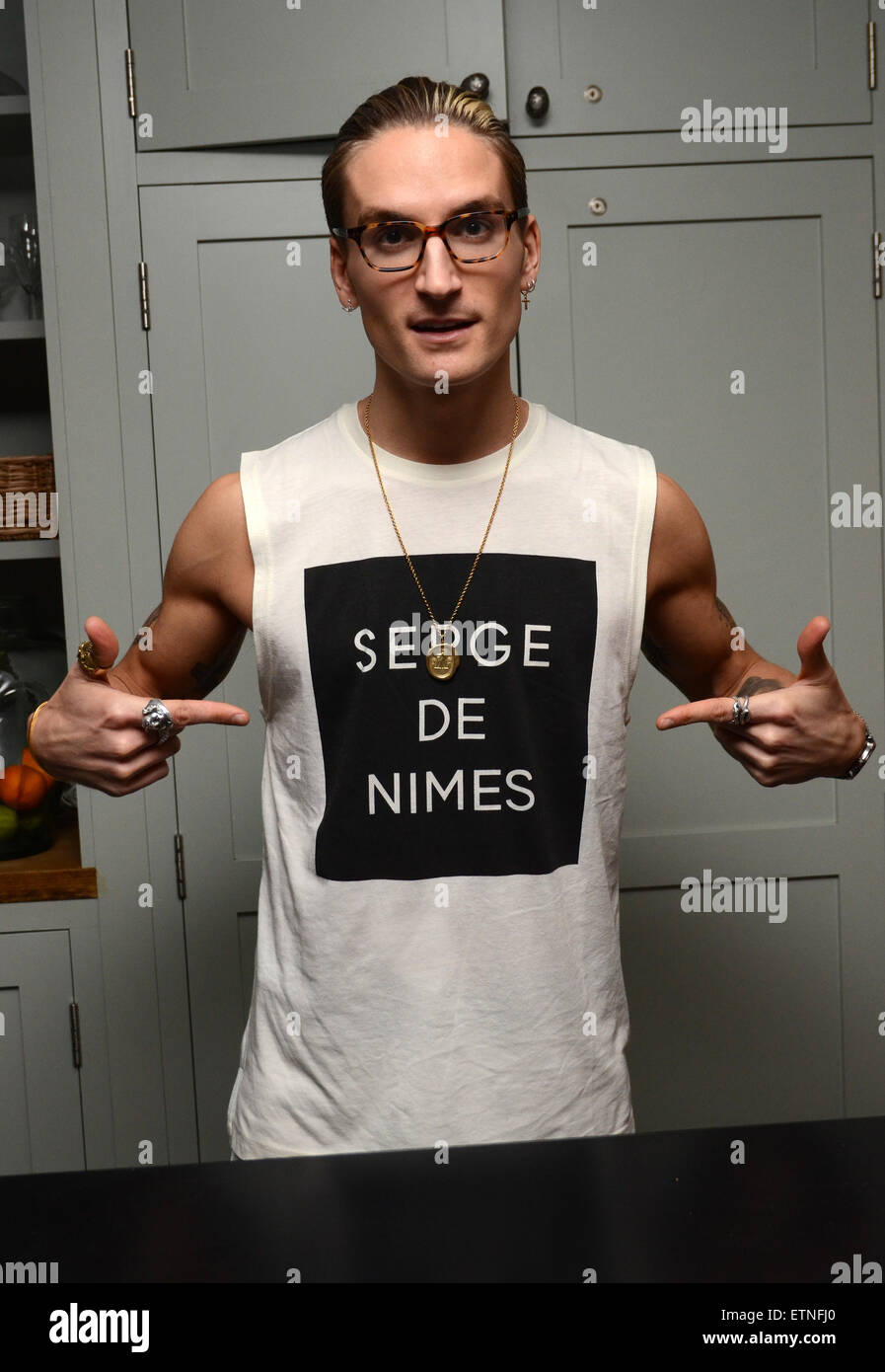 Oliver Proudlock at Serge DeNimes SS15 party at The Hoxton hotel in ...