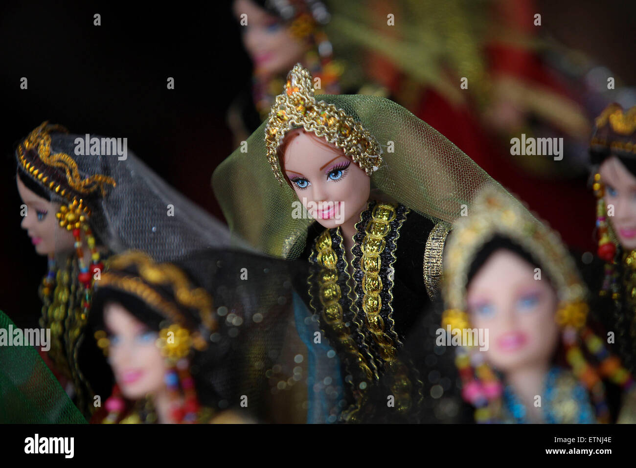 Tehran, Iran. 14th June, 2015. Iranian traditional dolls are displayed ...