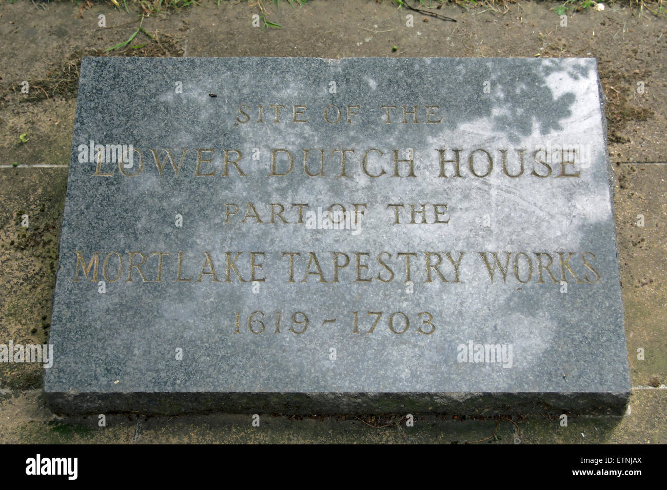 plaque marking the site of lower dutch house, mortlake, london, england ...