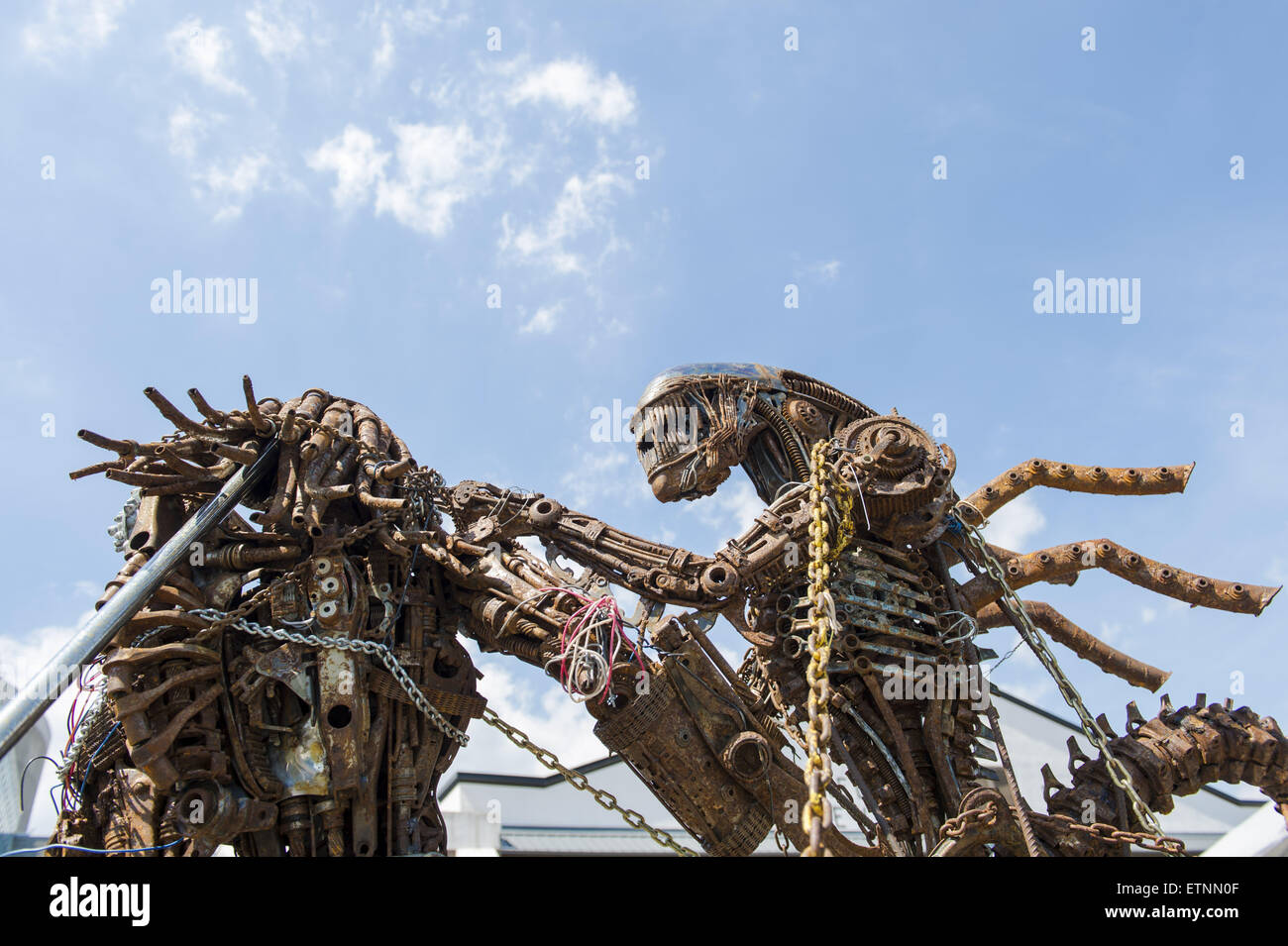 Garden City, New York, USA. 14th June, 2015. The Alien sculpture, by ...