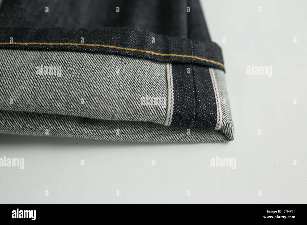 Selvedge denim jeans closeups Stock Photo - Alamy